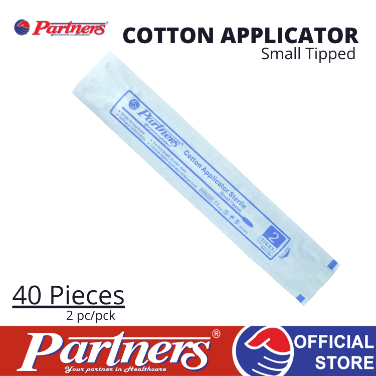 Partners Cotton Applicator Stick Small Tipped (20 packs , 2pcs/pack ...