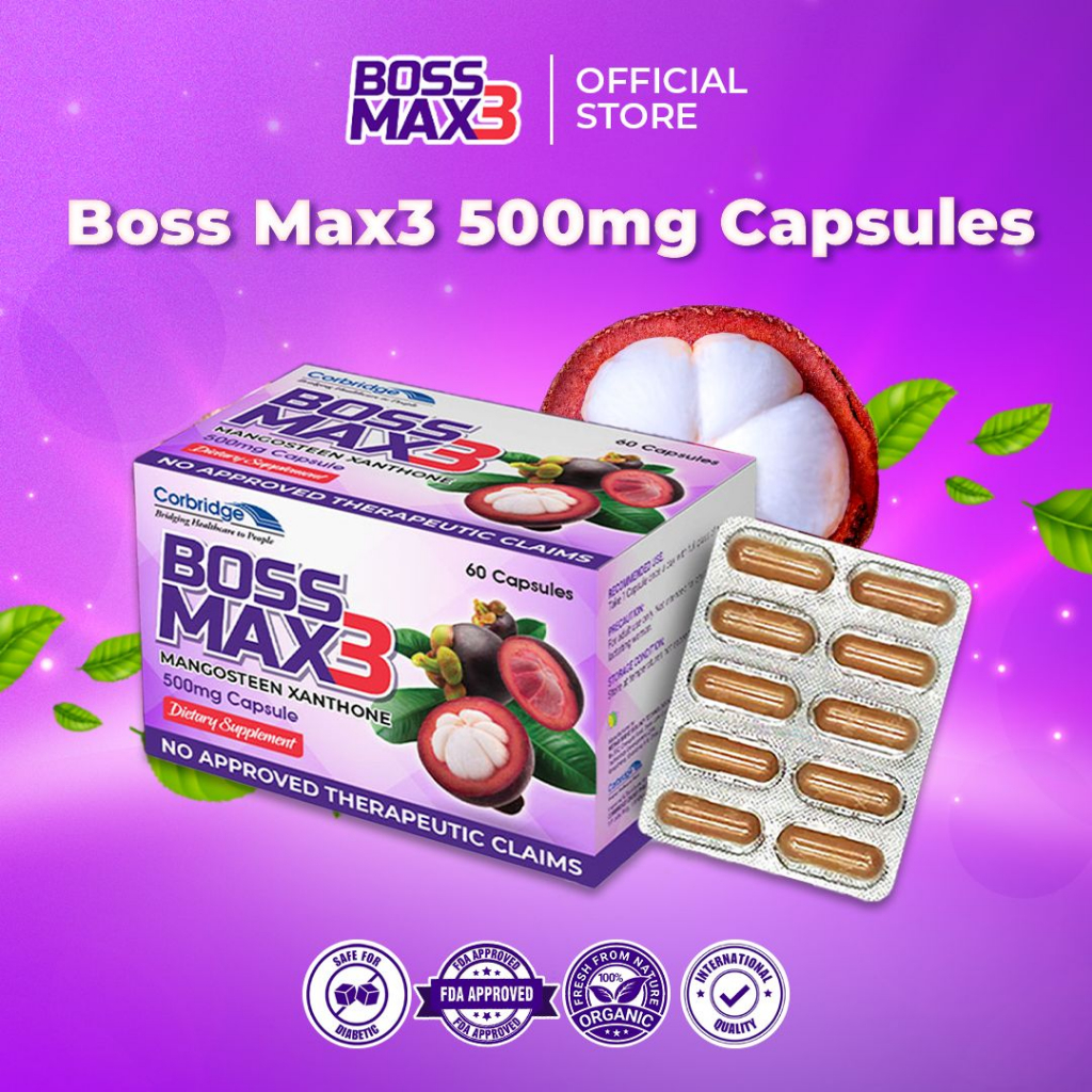 Boss Max3 Mangosteen 500mg Capsule Xanthone Dietary Supplement | Shopee Philippines
