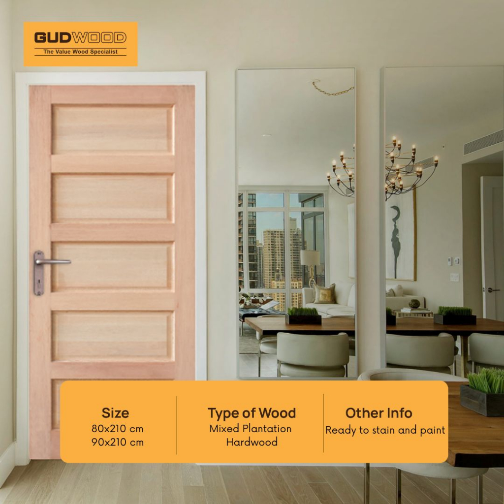 Matimco Gudwood Solid Engineered Wood Door 70x210 /80x210 / 90x210 (SED ...