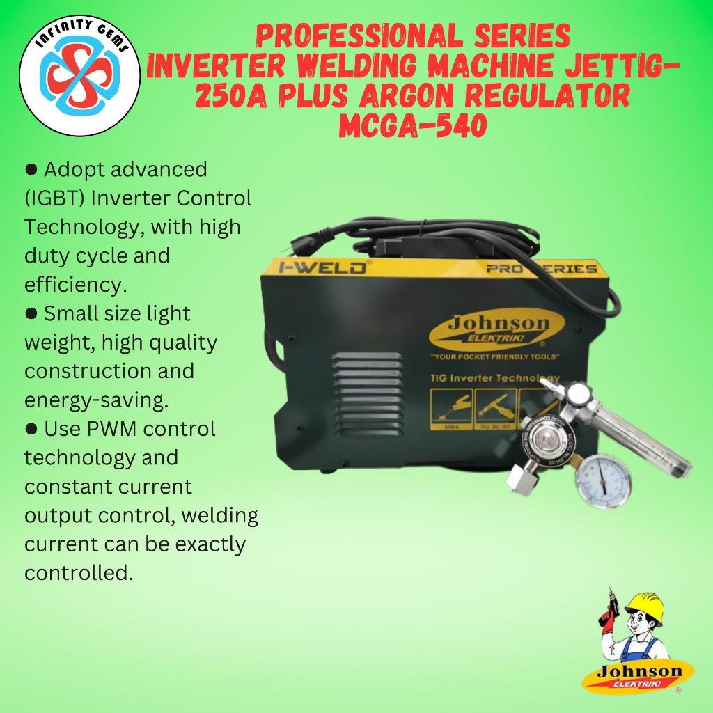 INVERTER WELDING MACHINE WITH ARGON REGULATOR MCGA-540 -JOHNSON ...