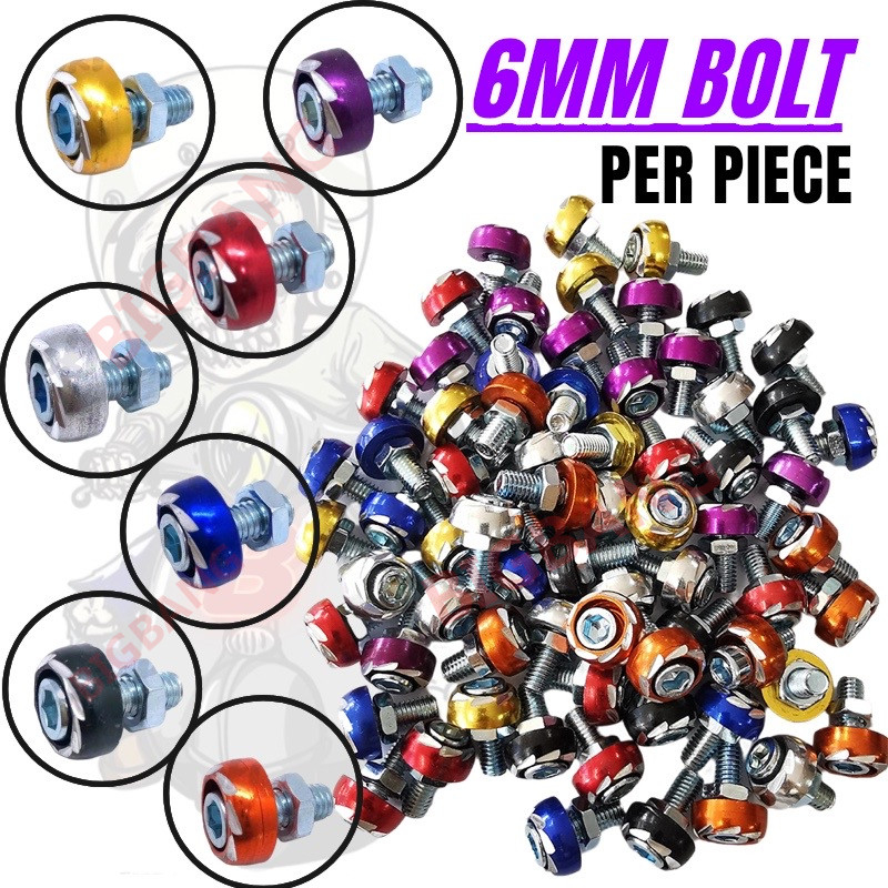 BIGBANG Motorcycle Plate Nuts Bolts Screw Allen Bolt 6mm Per Piece ...