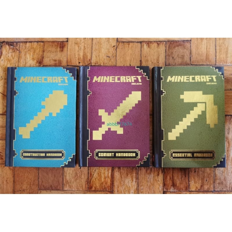 LOT OF 3 MOJANG MINECRAFT HANDBOOK - ESSENTIAL / COMBAT / CONSTRUCTION ...