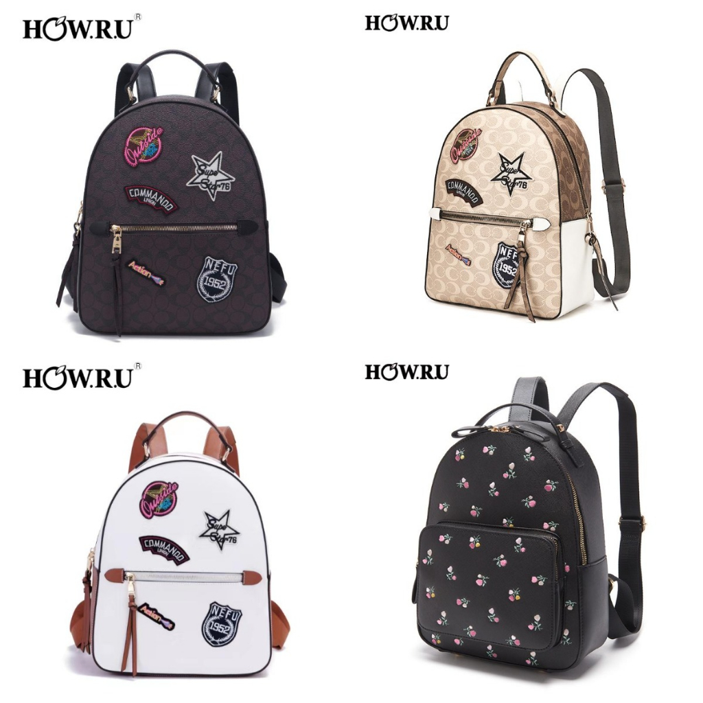 How.R.U Korean Women's Bag Flower Print Handbag Summer Backpack Travel ...