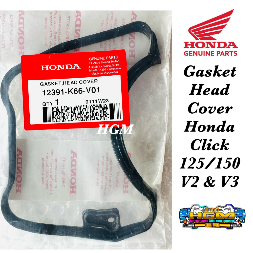 GASKET HEAD COVER FOR HONDA CLICK 125i/150i V2 & V3 | GENUINE PART |12391-K66-V01 | Shopee ...