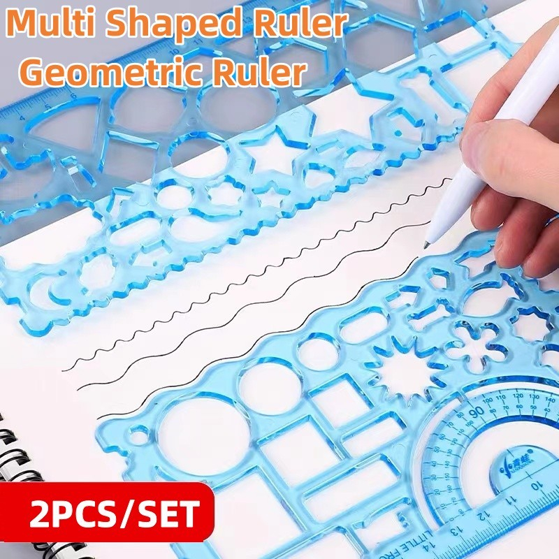 Multi Shaped Ruler Drawing Geometry Smooth Edge Hollowed-out Geometric ...