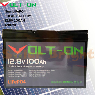 BRANDNEW Solar Battery Lifepo4 12.8V 50AH 100AH VOLT-ON with Built-In ...
