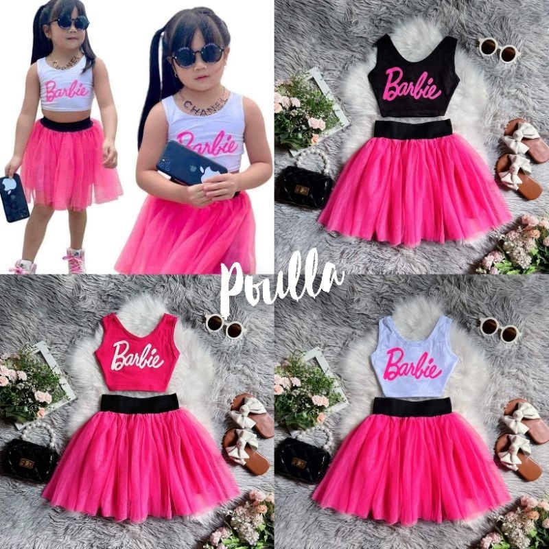 ONHAND KIDS OOTD TUTU SKIRT BARBIE WITH TOP FOR KIDS 1-6YRS OLD ...