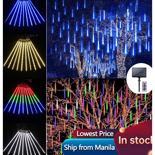 PHPPPH Outdoor Solar LED Meteor Shower Rain Lights Waterproof Light for ...