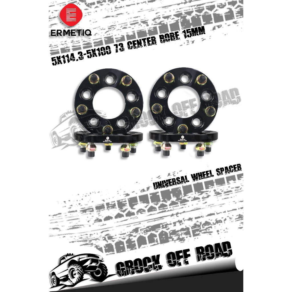 UNIVERSAL WHEEL SPACER ERMETIQ 5-114.3 / 73 CENTER BORE 15MM WHEEL ...