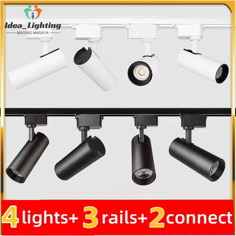 4pcs Set 12/20/30/40W Led Track Light Set Ceiling Spotlight Rail Lamp ...
