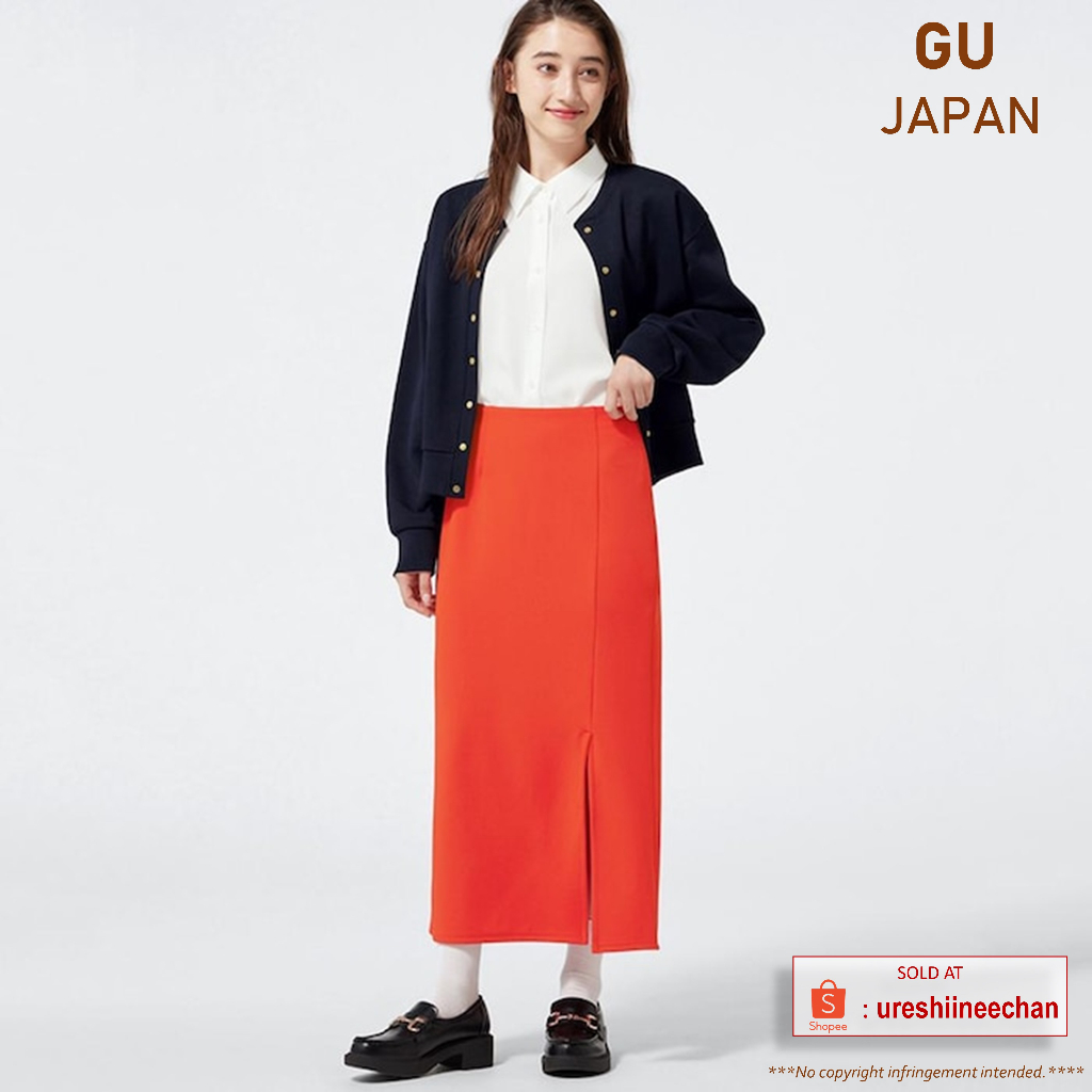 GU Japan Cut and sewn narrow midi skirt (standard length 82.0-86.0cm ...