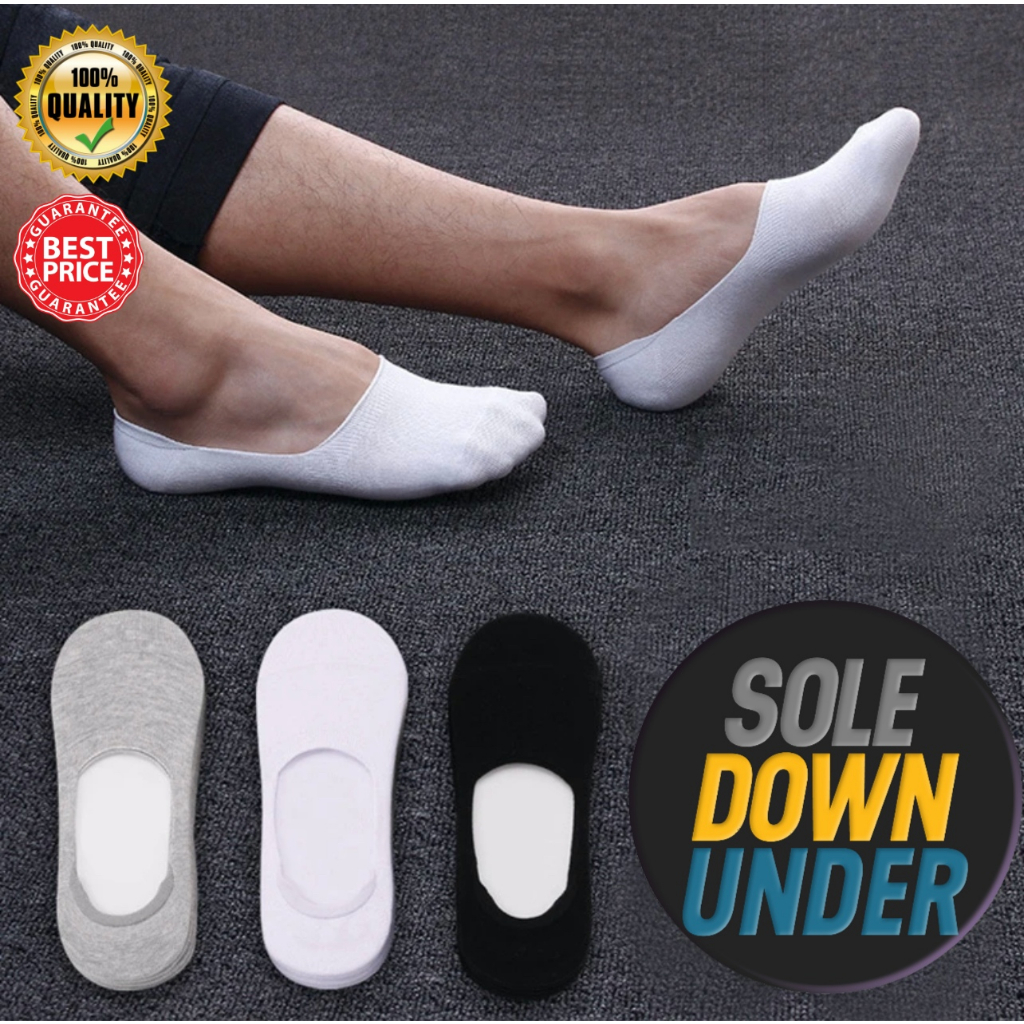 3 pairs No Show Socks Invisible Cotton Socks (Dry Fit and High Quality ...