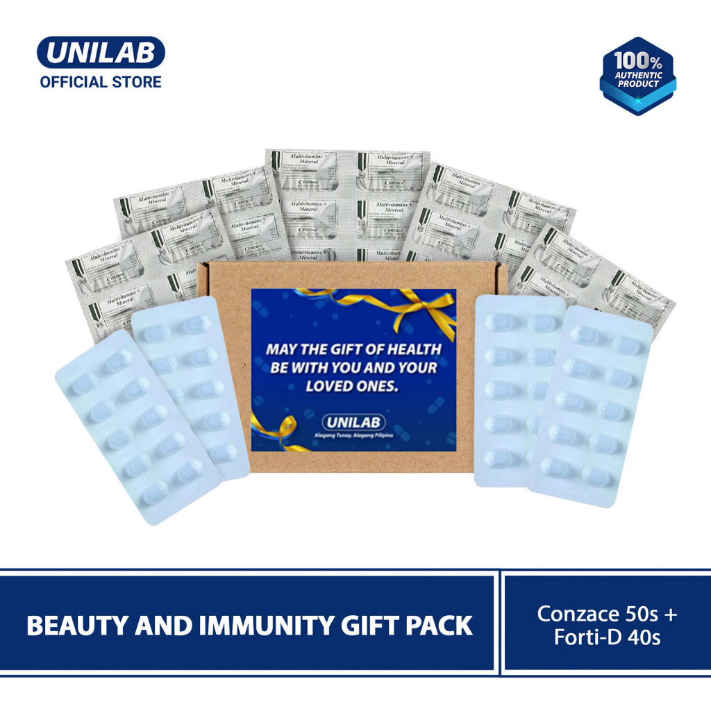 Beauty and Immunity Gift Pack: Unilab Conzace 50s and Forti-D 40s - For Optimum Protection ...