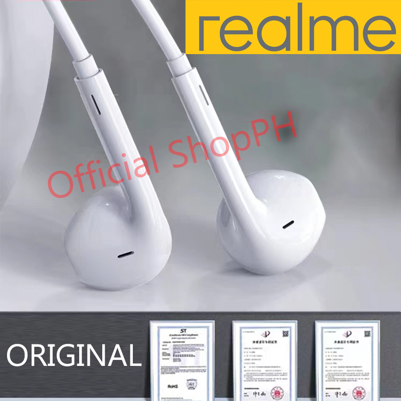 Realme Earphones Original With Mic In-Ear Headset Wired Control 3.5mm ...