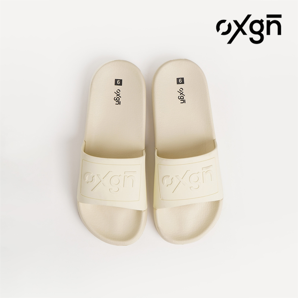 OXGN Single Band Rubber Slides Slippers For Men (Black/Burnt Olive ...