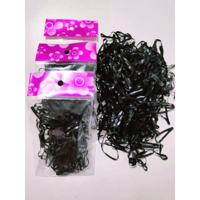 100PCS BLACK SANRIO RUBBER BAND COLORFUL ELASTIC HAIR BAND KOREAN ...
