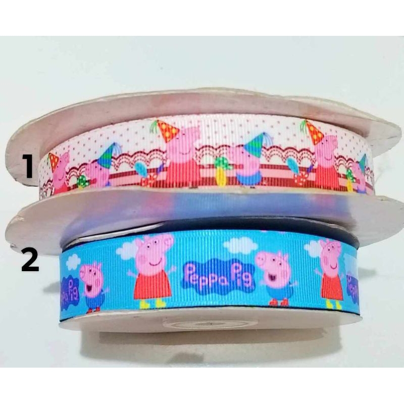 Peppa pig grossgrain ribbon 7/8 inches sold per yard | Shopee Philippines