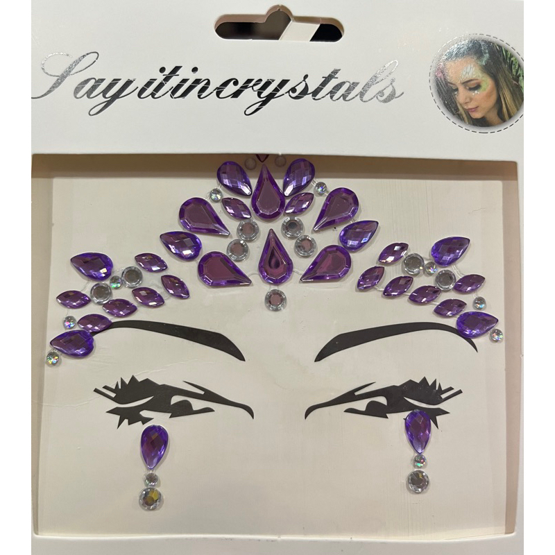 3D Face sticker Party Waterproof Temporary Body Art Forehead Eye Gold ...