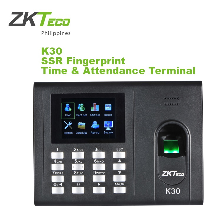 ZKTeco K30/ID SSR Fingerprint Time And Attendance Terminal With Built-In Battery Office ...
