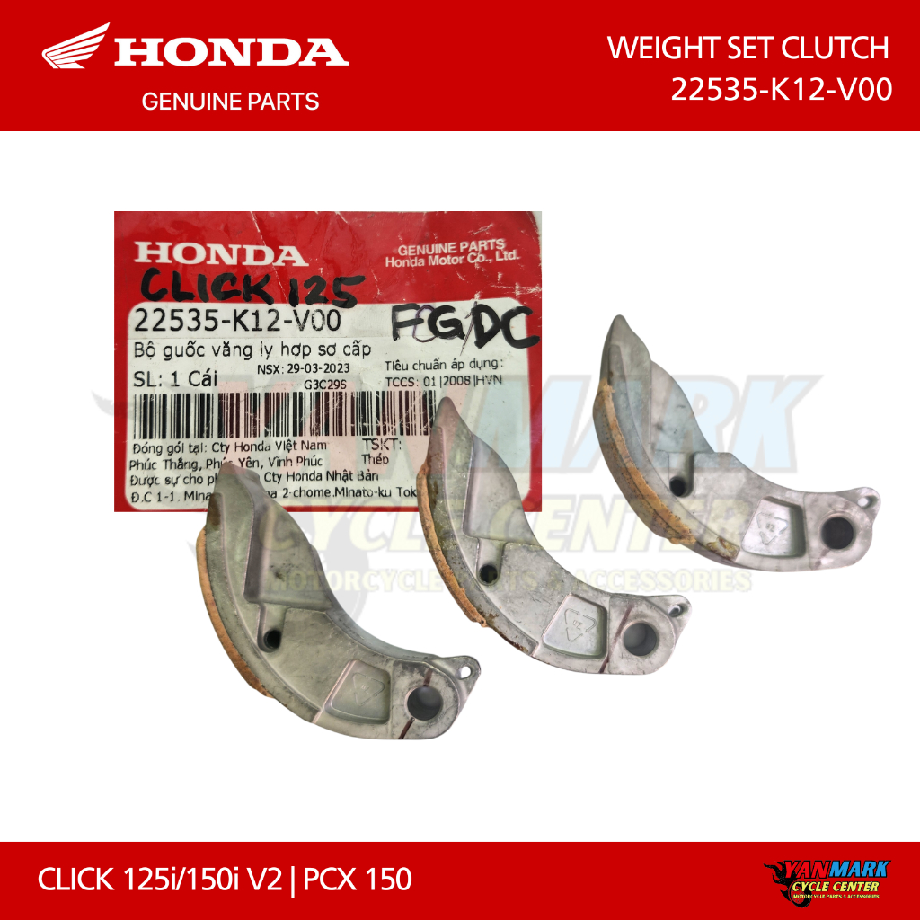 ORIGINAL HONDA -WEIGHT SET CLUTCH (2 PCS/PACK) - CLICK 125i/150i V2 ...