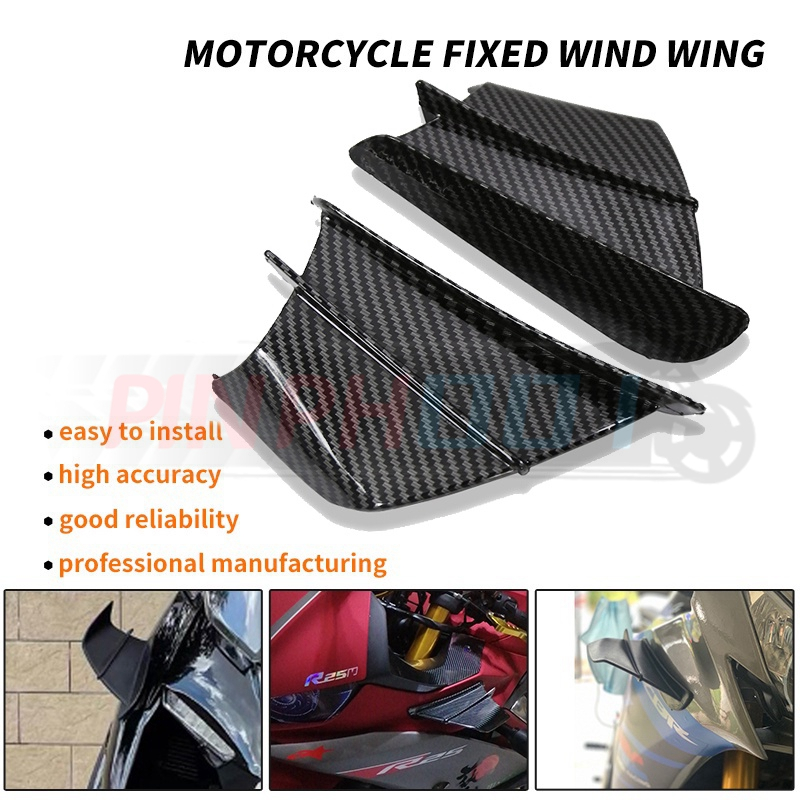 Motorcycle Front Fairing Airflow Fixed Wing Carbon Fiber Aerodynamic ...