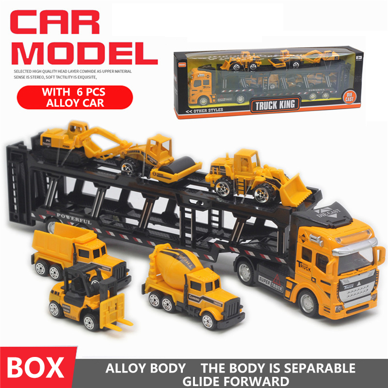 FunToy 6 in 1 Toy Truck Children Toy Car Model Toy Cars Carrier Truck ...