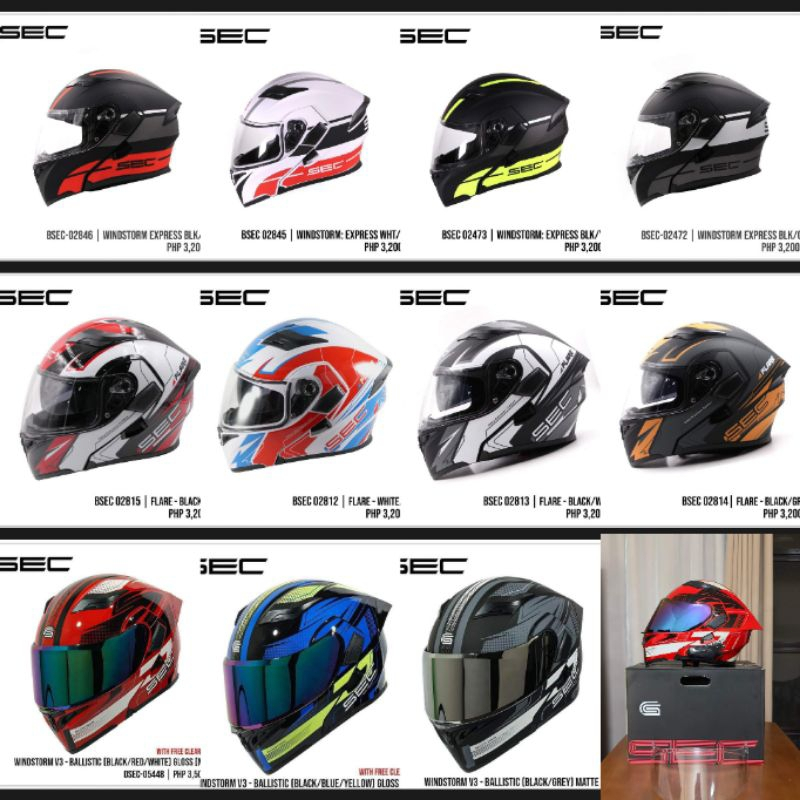 SEC Visor Lens SEC Whirlwind Windstorm V1 V2 V3 Challenger Blitzer Flare Sec Huslin | Shopee ...