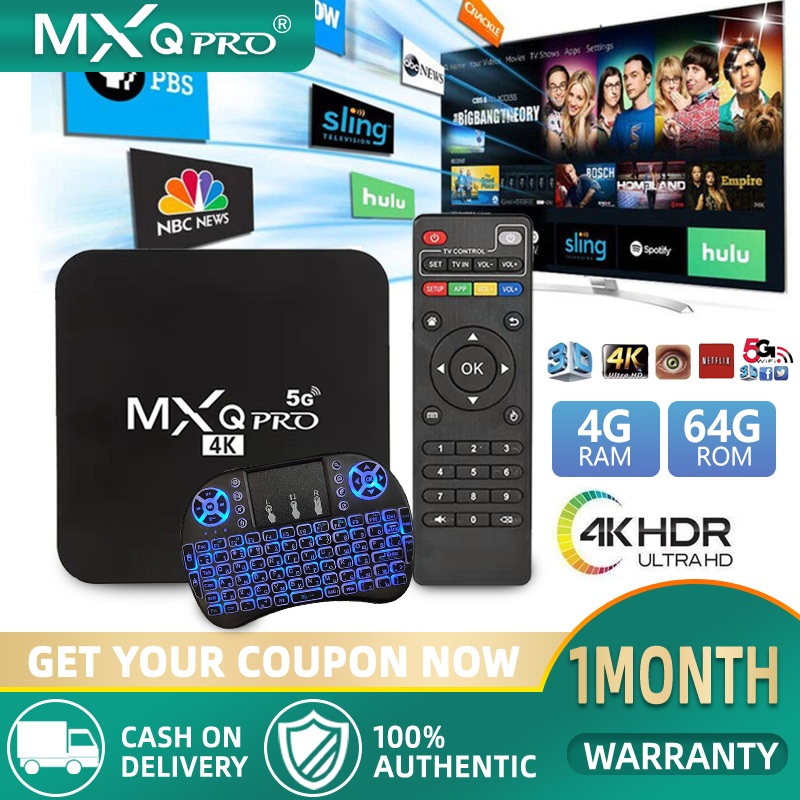 mxq pro tv box 4k 5g 4gb 64gb android smart digibox tv box for tv wifi ...