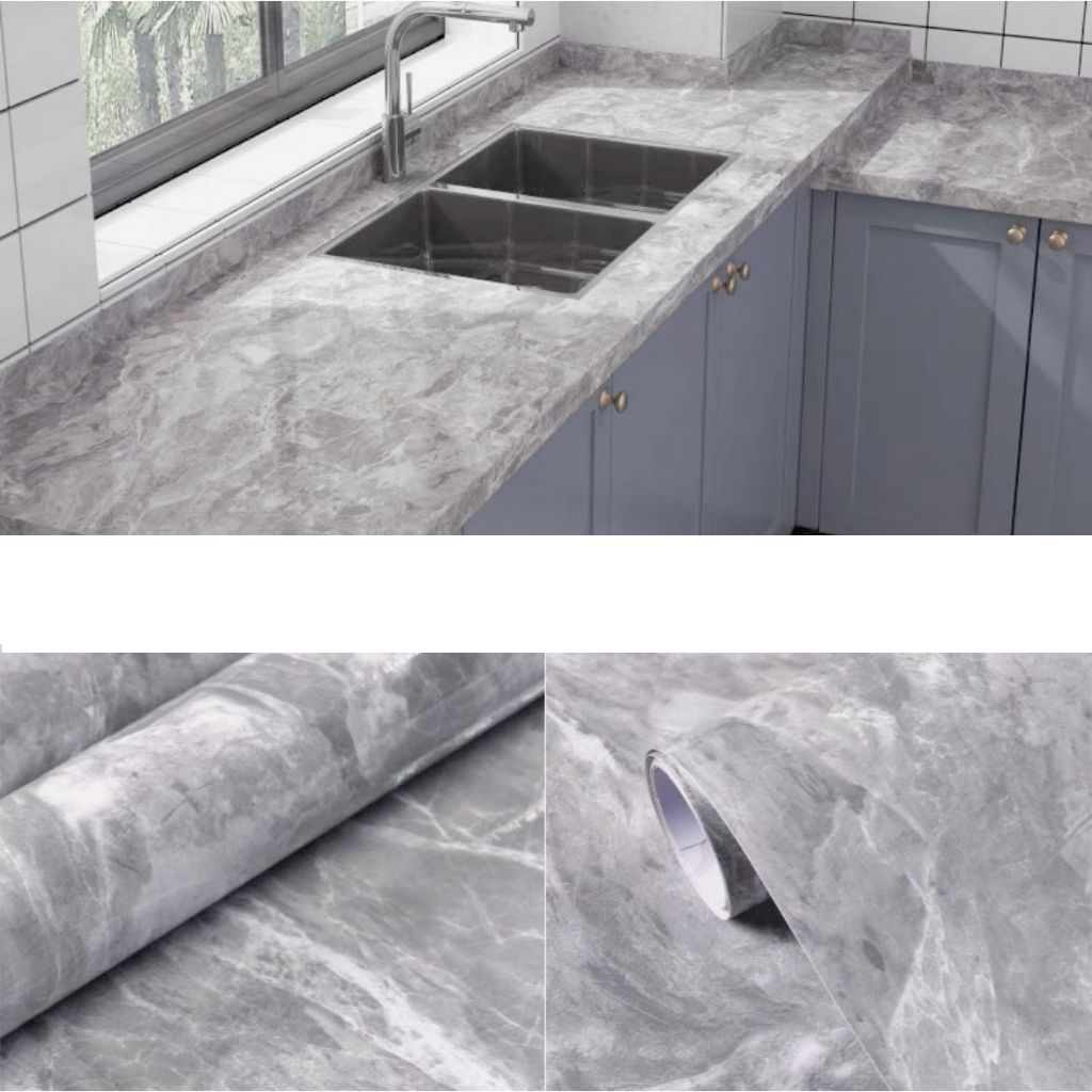 DML marble kitchen decorative wallpaper waterproof sticker thickened ...