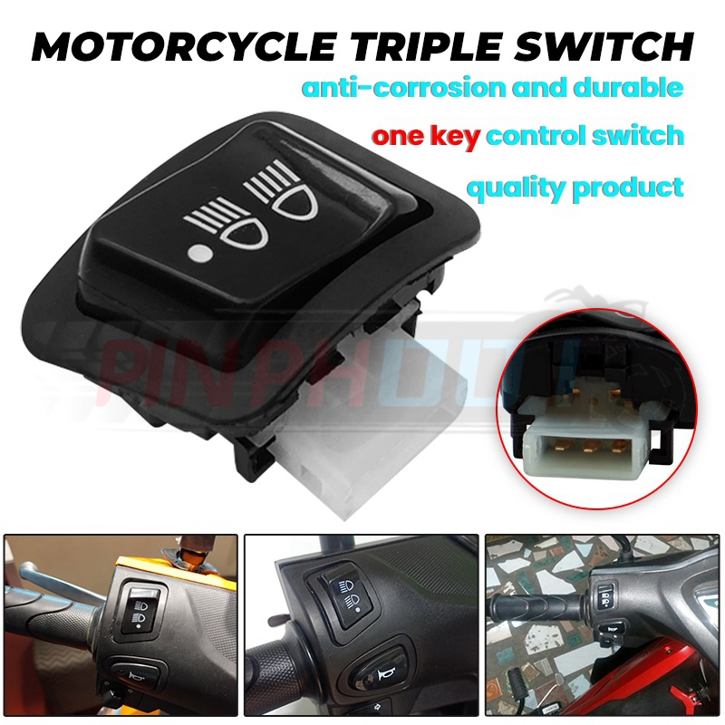 Honda TRI Switch Motorcycle Headlight Button For Beat Fi & V2 Zoomer-X ...