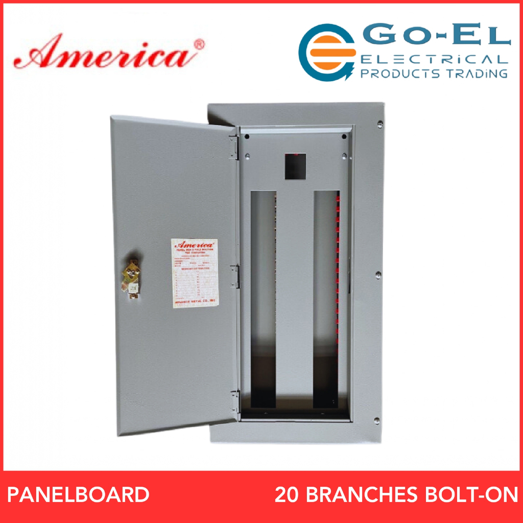 AMERICA Panel Board for 2 Pole Bolt-On Breakers (14 - 20 Branches ...