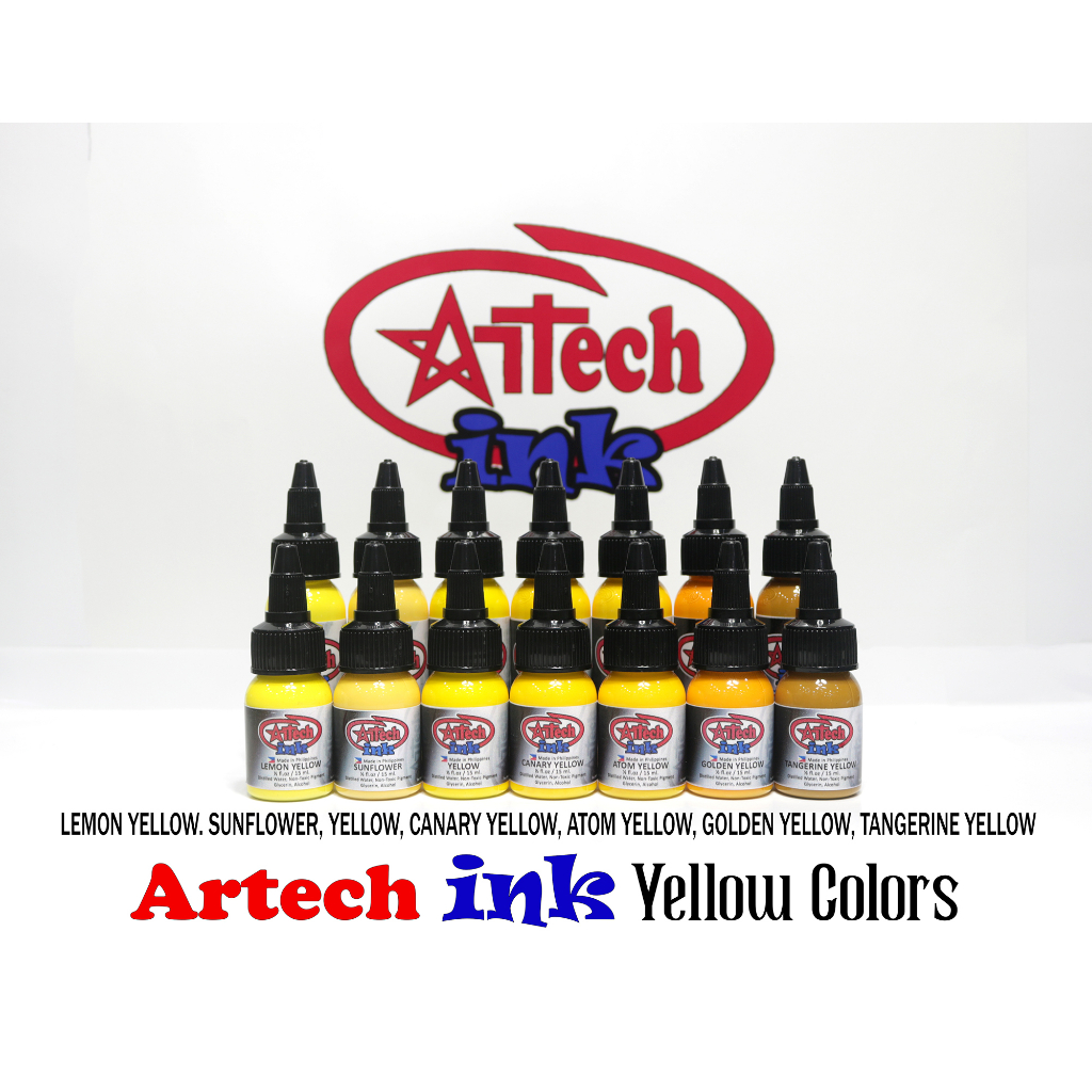 ARTECH INK COLORS [YELLOW COLORS] (Originally Filipino Made Tattoo Inks ...