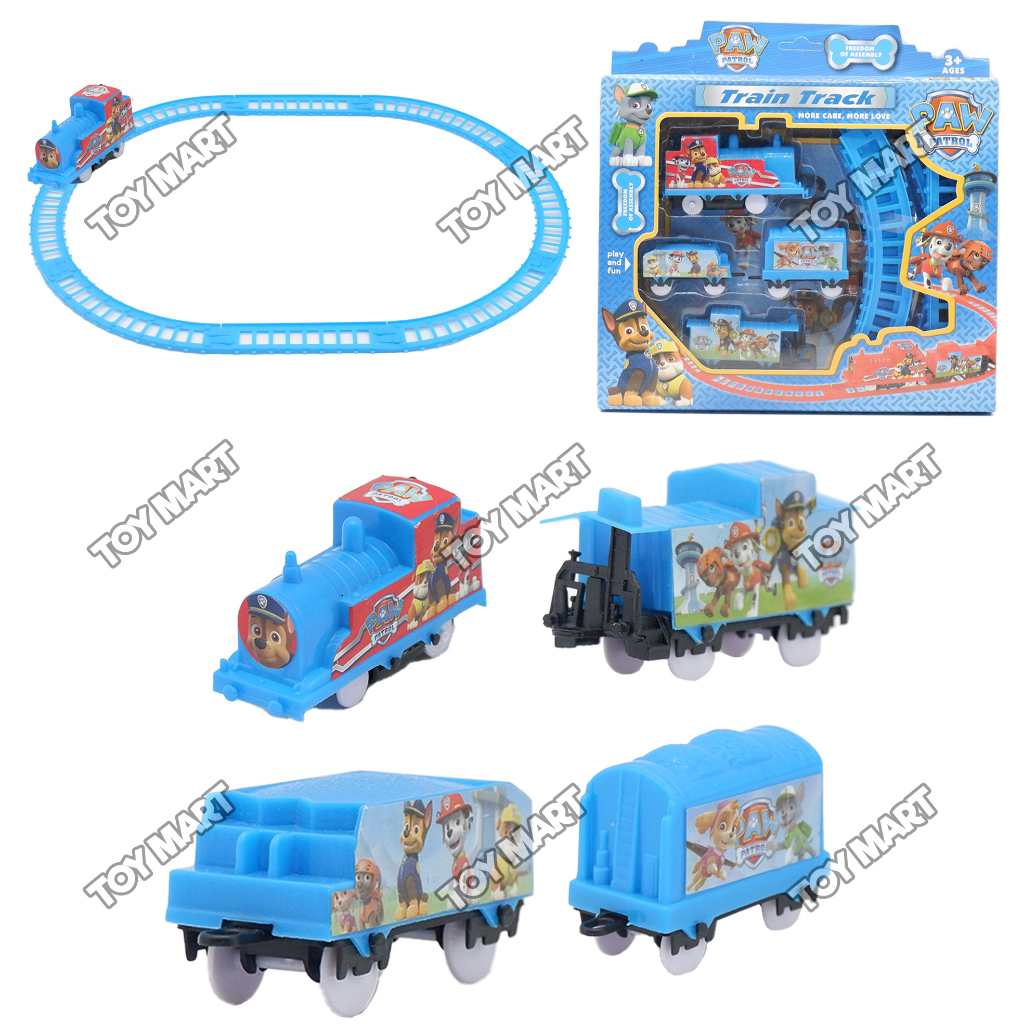 Kid's Cartoon Electrical Train Set w/ Puzzle Tracks 4 Trains Included ...