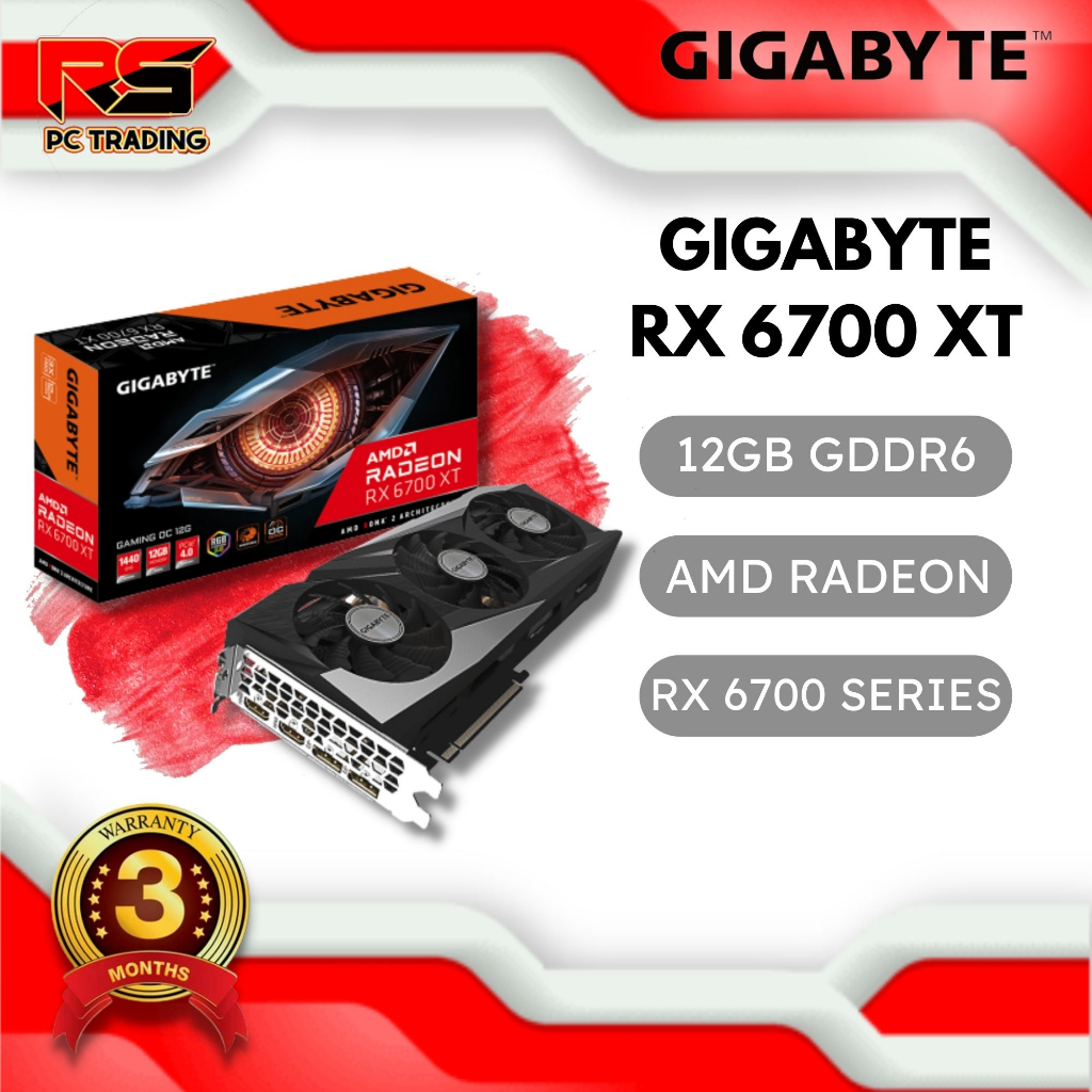 GIGABYTE AMD Radeon RX 6700 XT 192bit GDDR6 Gaming Graphics Card ...