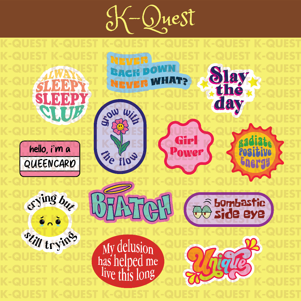 Relatable Words/Phrases Vinyl Sticker Waterproof | Shopee Philippines