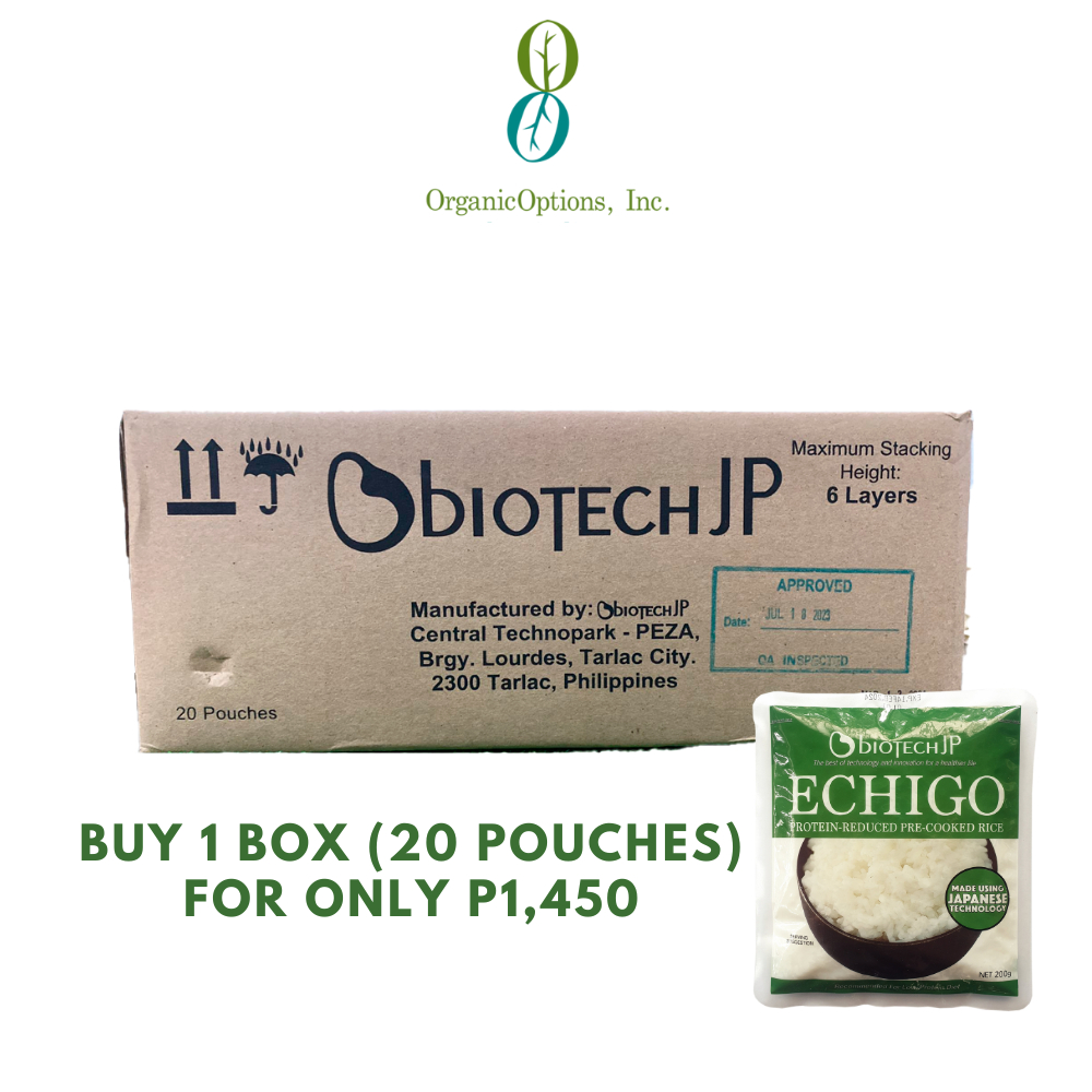 BiotechJP Echigo Rice Protein-Reduced Pre-cooked Rice for CKD in Pouch ...