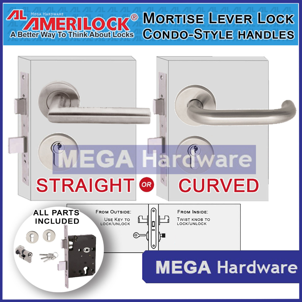 AMERILOCK Mortise Lever Lockset Easy Install Condo-Style Hotel-Style ...