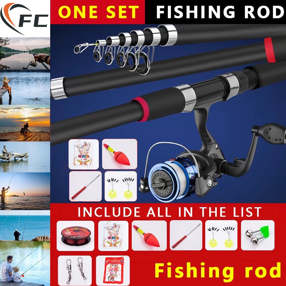 Sougayilang Fishing Rod and Fishing Reel Full Fishing Set 4 Sections ...