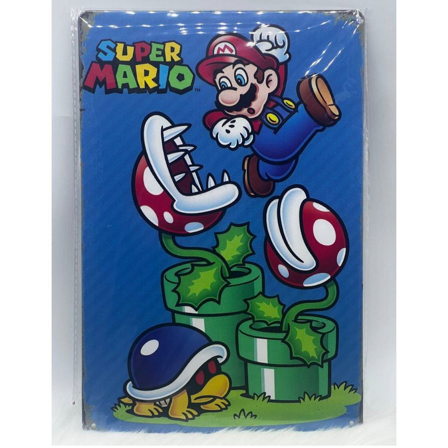 Super Mario Game Metal Tin Plate Wall Mount Decoration 30cm x 20cm ...