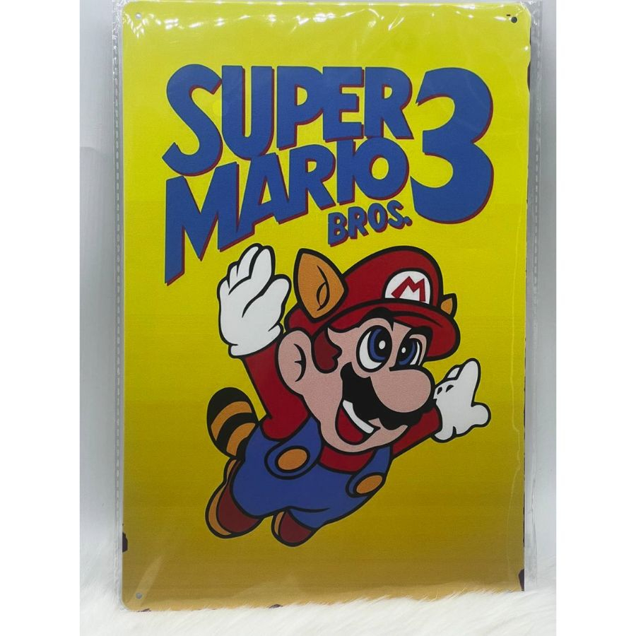 Super Mario Bros 3 Metal Tin Plate Wall Mount Decoration 30cm x 20cm ...