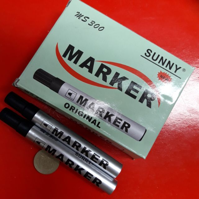 MS300 Permanent Marker Black & Blue Pentel Pen Marker School Supplies ...