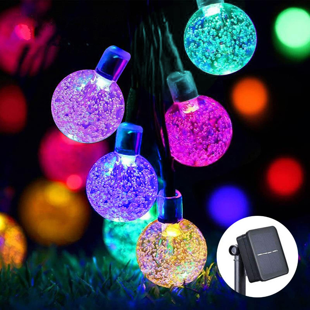 Christmas Solar light string outdoor waterproof 5M multi color crystal ...