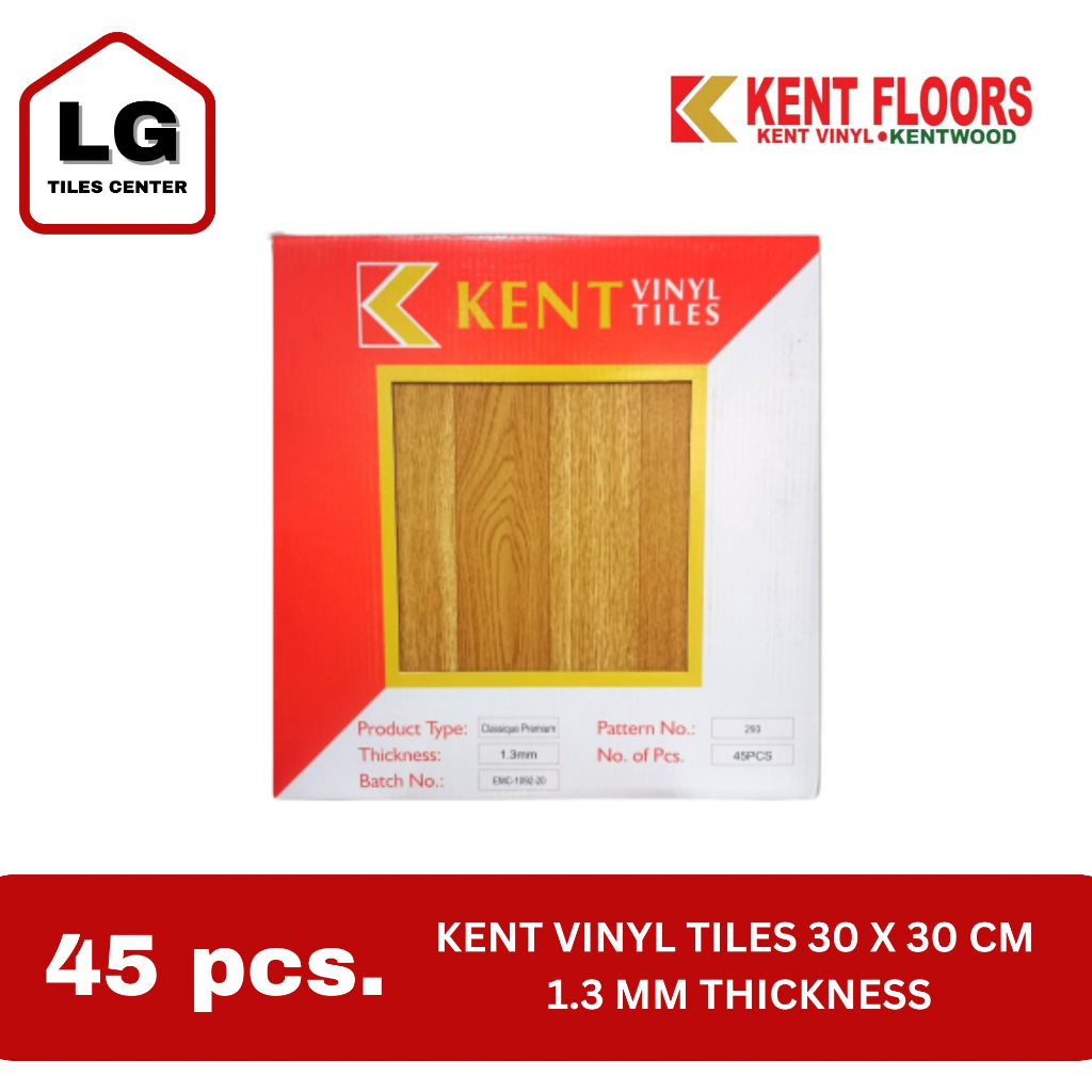 Kent Floors PVC Vinyl Tiles 30x30cm Thickness: 1.3mm (45pcs) for home ...