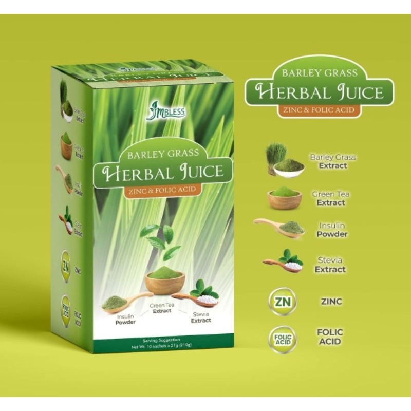 Barley Grass Juice with Insulin and Stevia 210 grams 10 Sachet | Shopee ...