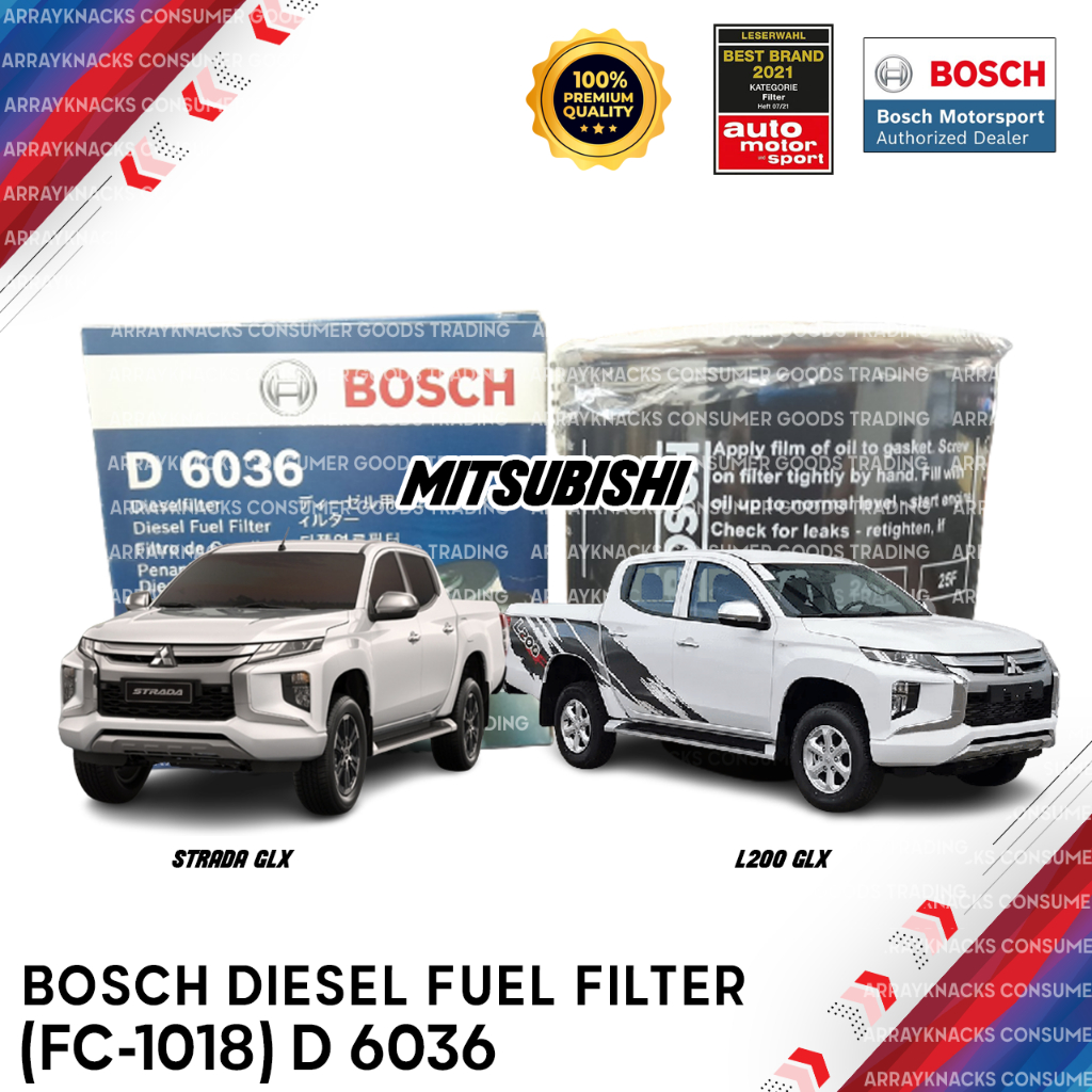 Bosch Fuel Filter D6036 for Mitsubishi Strada GLX, L200 GLX | Shopee ...