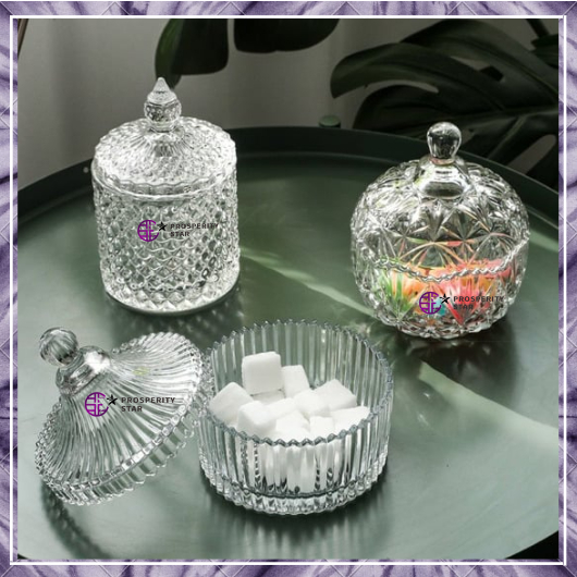 PROSPERITY STAR [1PC] Home Decoration Glass Jars Candy Jar W/ Lid ...