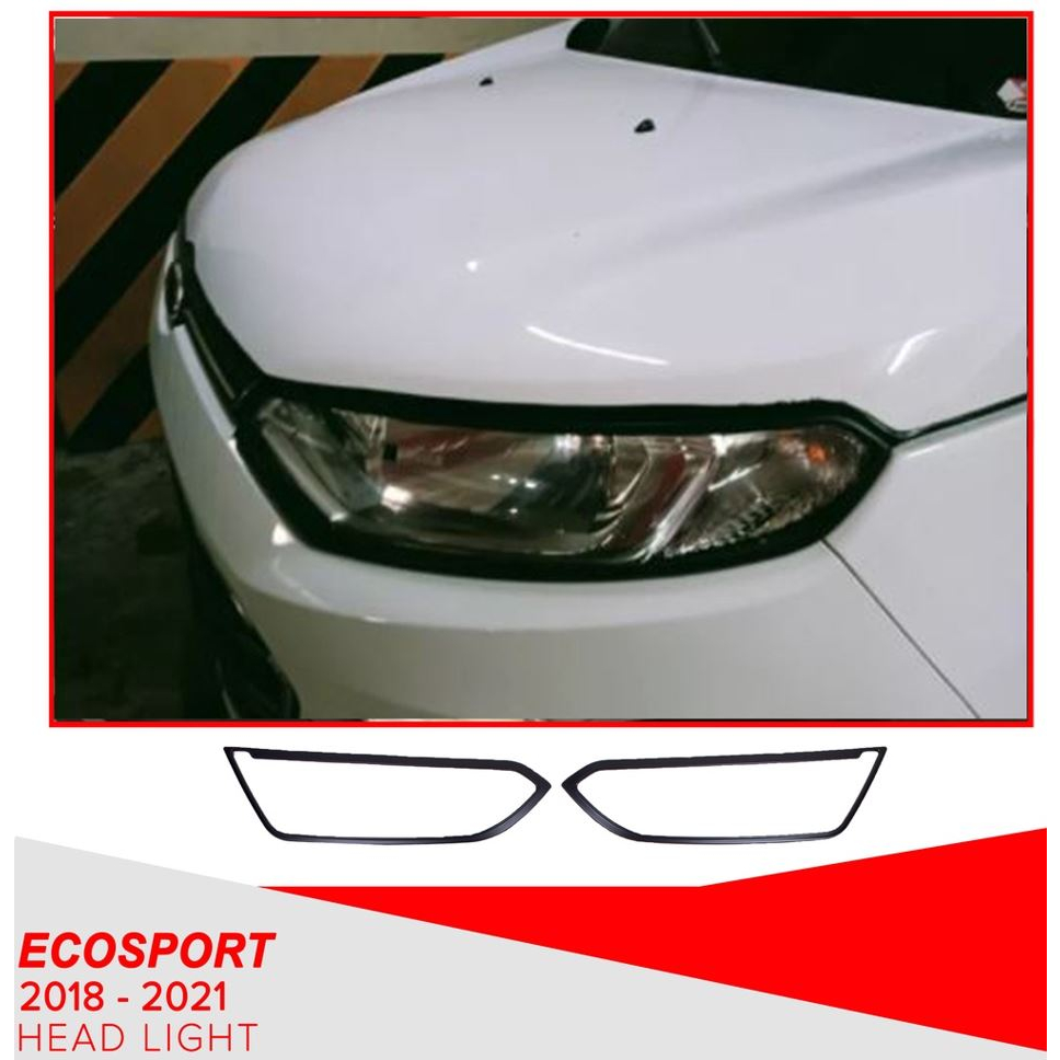FORD ECOSPORT 2019 - 2023 BOTH HEADLIGHT GARNISH COVER MATT BLACK (2019 ...