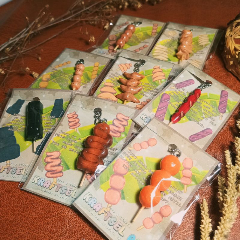 6pcs Streetfood Keychains Bundle per set | Inihaw Kwek kwek Fishballs ...