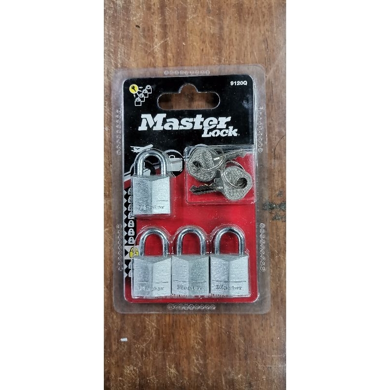Master Lock Solid Aluminium Body Padlock 9120Q (20mm) 4Pcs/Set | Shopee ...