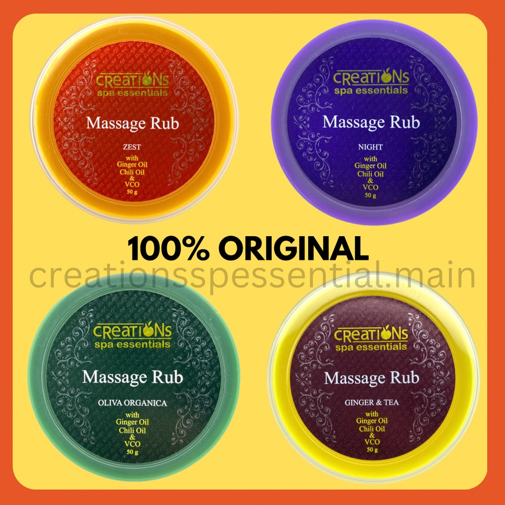 ORIGINAL 50g MASSAGE RUB PAIN RELIEF RUB CREATIONS SPA ESSENTIALS | Shopee Philippines